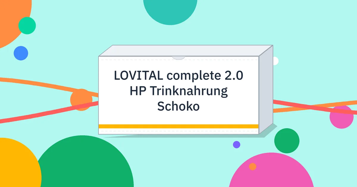 Symbolbild: Packung mit der Aufschrift LOVITAL complete 2.0 HP Trinknahrung Schoko (PZN 19442485) – Verfügbarkeit und Bezug in Apotheken in Frankfurt am Main