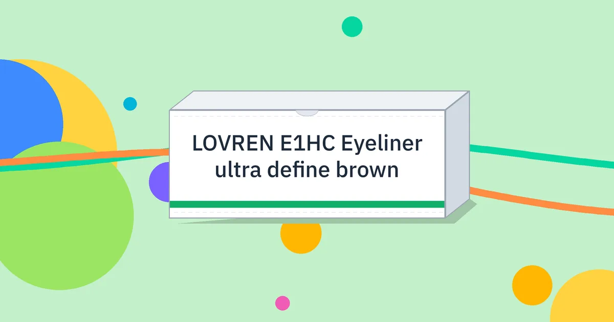 Symbolbild: Packung mit der Aufschrift LOVREN E1HC Eyeliner ultra define brown (PZN 20862689) – Verfügbarkeit und Bezug in Apotheken in Frankfurt am Main