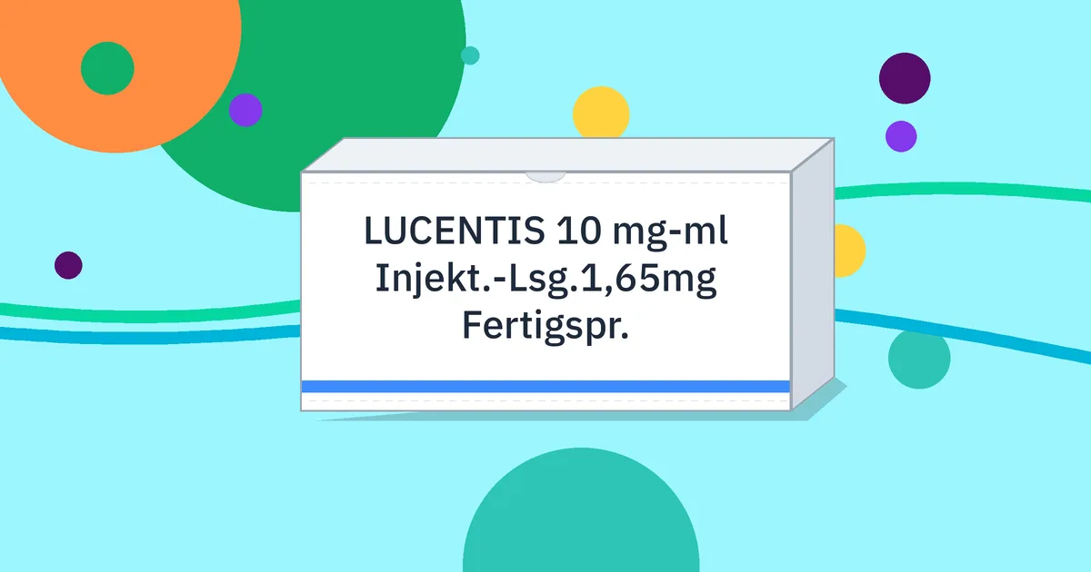 Symbolbild: Packung mit der Aufschrift LUCENTIS 10 mg-ml Injekt.-Lsg.1,65mg Fertigspr. (PZN 20214051) – Verfügbarkeit und Bezug in Apotheken in Frankfurt am Main