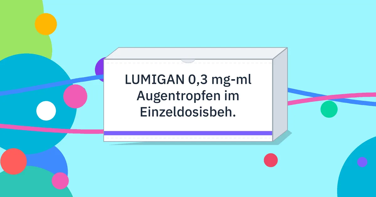 Symbolbild: Packung mit der Aufschrift LUMIGAN 0,3 mg-ml Augentropfen im Einzeldosisbeh. (PZN 14275574) – Verfügbarkeit und Bezug in Apotheken in Frankfurt am Main