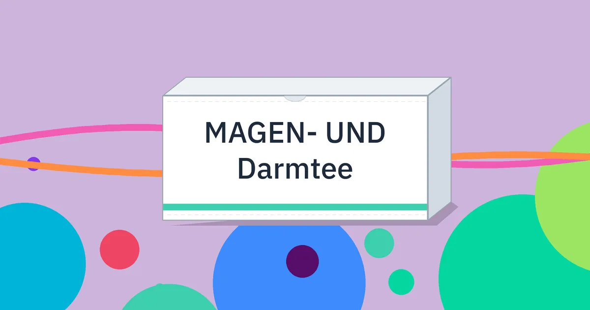 Symbolbild: Packung mit der Aufschrift MAGEN- UND Darmtee (PZN 19358939) – Verfügbarkeit und Bezug in Apotheken in Frankfurt am Main