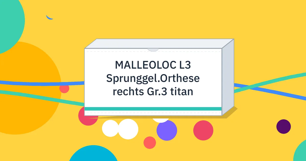 Symbolbild: Packung mit der Aufschrift MALLEOLOC L3 Sprunggel.Orthese rechts Gr.3 titan (PZN 14002273) – Verfügbarkeit und Bezug in Apotheken in Frankfurt am Main