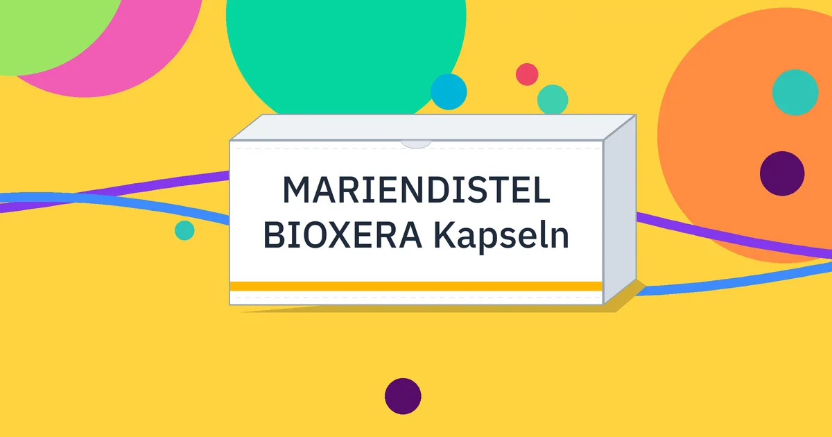 Symbolbild: Packung mit der Aufschrift MARIENDISTEL BIOXERA Kapseln (PZN 08609746) – Verfügbarkeit und Bezug in Apotheken in Frankfurt am Main
