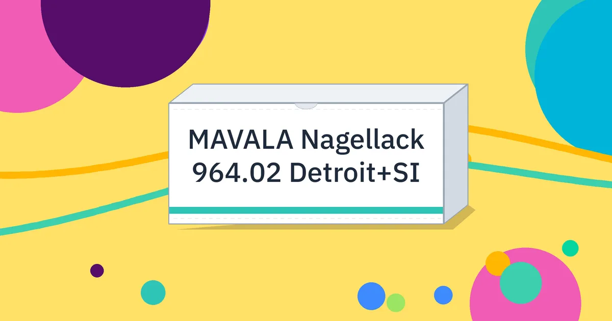 Symbolbild: Packung mit der Aufschrift MAVALA Nagellack 964.02 Detroit+SI (PZN 17817403) – Verfügbarkeit und Bezug in Apotheken in Frankfurt am Main