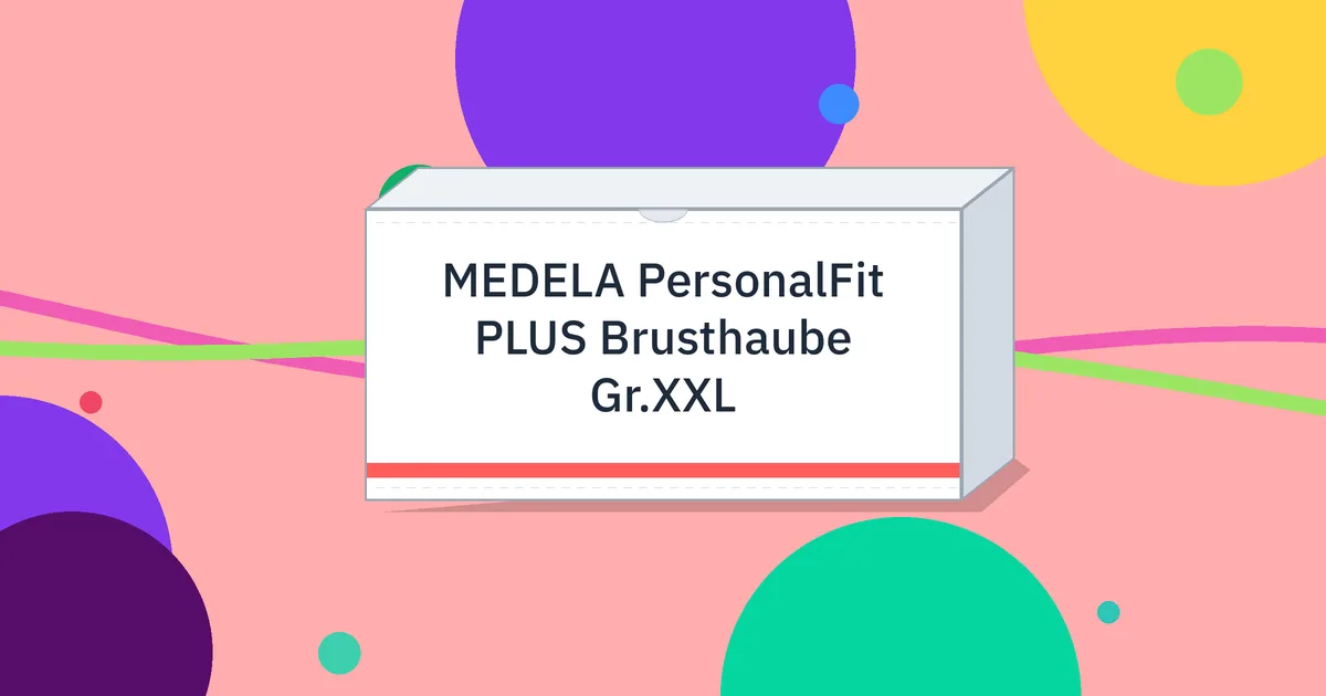 Symbolbild: Packung mit der Aufschrift MEDELA PersonalFit PLUS Brusthaube Gr.XXL (PZN 15530206) – Verfügbarkeit und Bezug in Apotheken in Frankfurt am Main