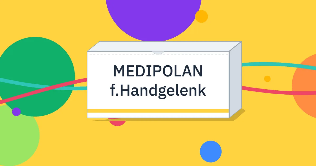 Symbolbild: Packung mit der Aufschrift MEDIPOLAN f.Handgelenk (PZN 03013380) – Verfügbarkeit und Bezug in Apotheken in Frankfurt am Main