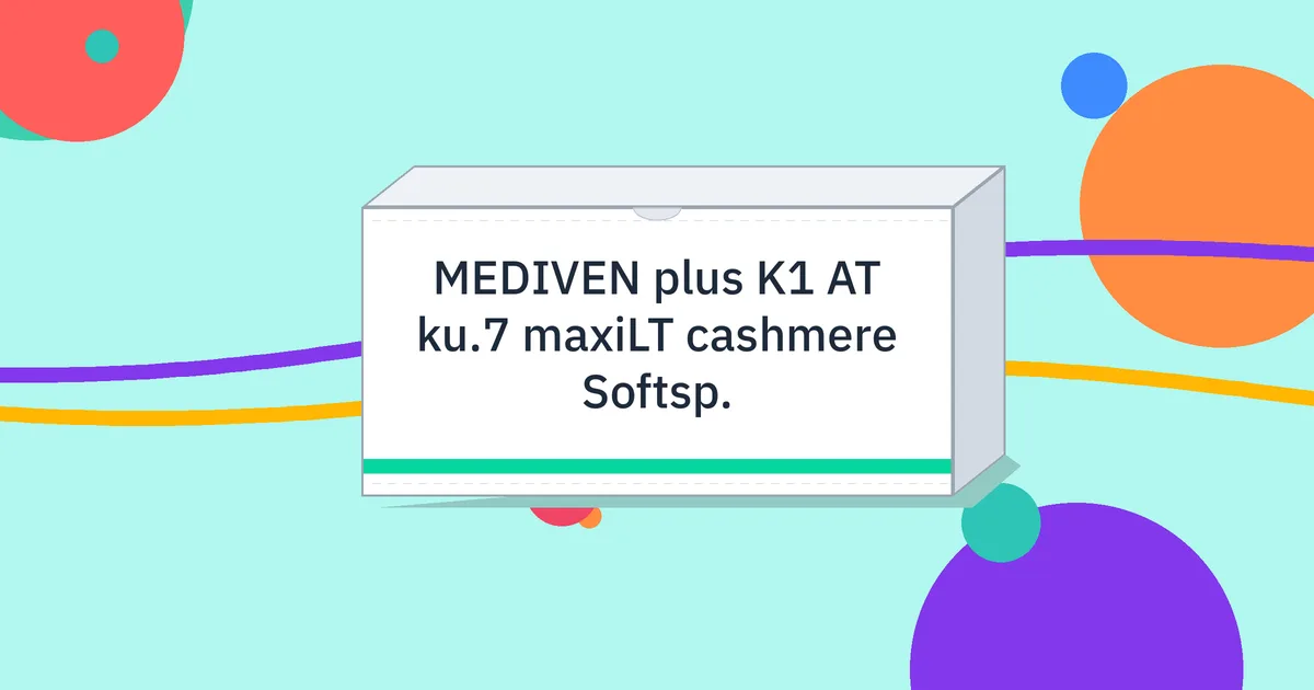 Symbolbild: Packung mit der Aufschrift MEDIVEN plus K1 AT ku.7 maxiLT cashmere Softsp. (PZN 15069210) – Verfügbarkeit und Bezug in Apotheken in Frankfurt am Main