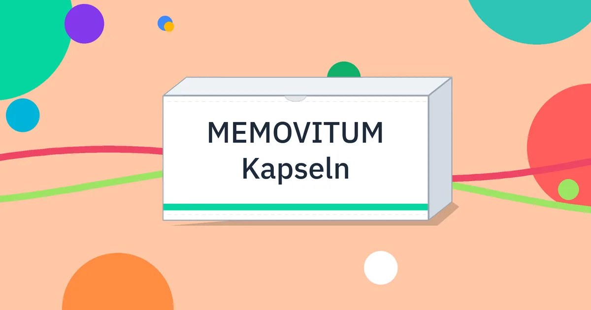 Symbolbild: Packung mit der Aufschrift MEMOVITUM Kapseln (PZN 11543790) – Verfügbarkeit und Bezug in Apotheken in Frankfurt am Main