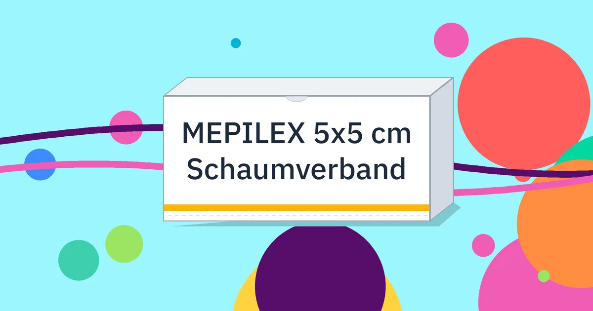 Symbolbild: Packung mit der Aufschrift MEPILEX 5x5 cm Schaumverband (PZN 11742590) – Verfügbarkeit und Bezug in Apotheken in Frankfurt am Main