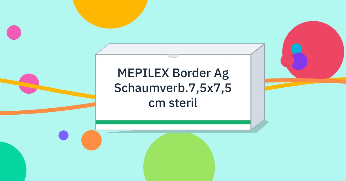 Symbolbild: Packung mit der Aufschrift MEPILEX Border Ag Schaumverb.7,5x7,5 cm steril (PZN 19708339) – Verfügbarkeit und Bezug in Apotheken in Frankfurt am Main