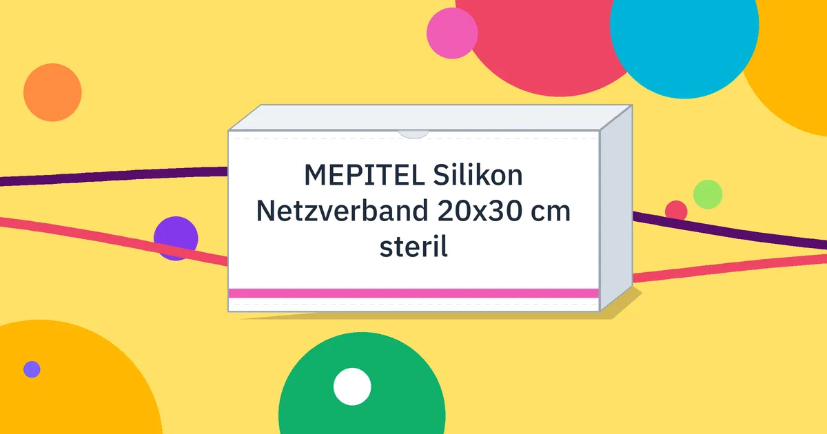 Symbolbild: Packung mit der Aufschrift MEPITEL Silikon Netzverband 20x30 cm steril (PZN 19702590) – Verfügbarkeit und Bezug in Apotheken in Frankfurt am Main