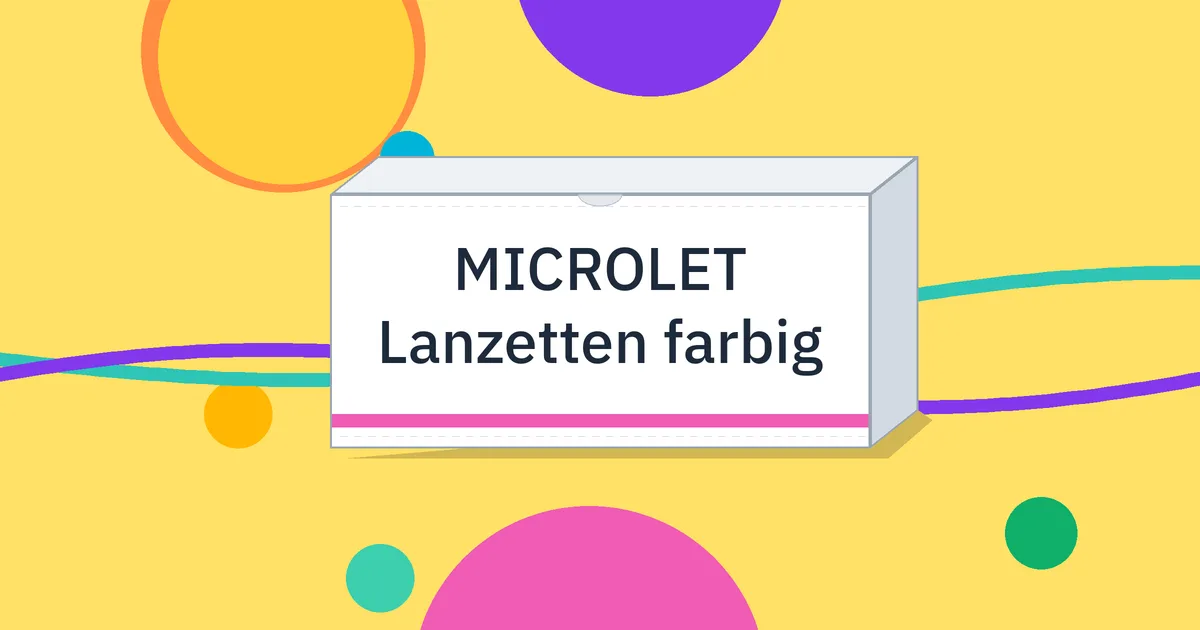 Symbolbild: Packung mit der Aufschrift MICROLET Lanzetten farbig (PZN 07753412) – Verfügbarkeit und Bezug in Apotheken in Frankfurt am Main