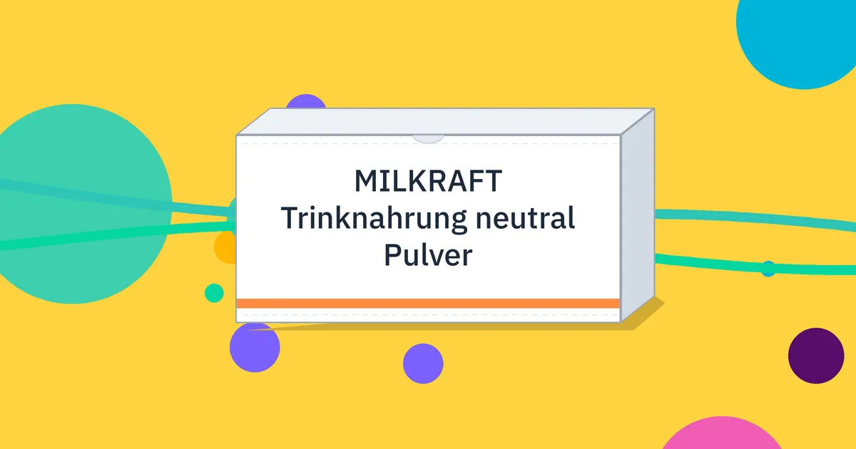 Symbolbild: Packung mit der Aufschrift MILKRAFT Trinknahrung neutral Pulver (PZN 16851898) – Verfügbarkeit und Bezug in Apotheken in Frankfurt am Main