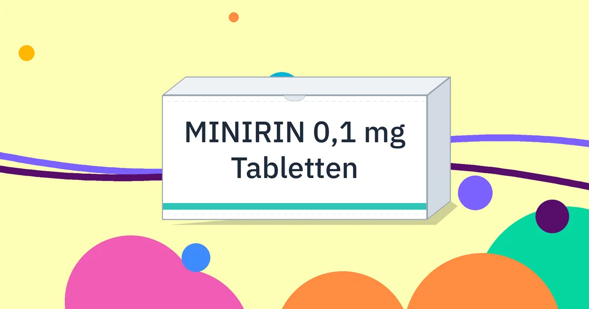 Symbolbild: Packung mit der Aufschrift MINIRIN 0,1 mg Tabletten (PZN 16021151) – Verfügbarkeit und Bezug in Apotheken in Frankfurt am Main