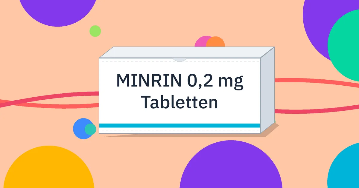Symbolbild: Packung mit der Aufschrift MINRIN 0,2 mg Tabletten (PZN 08472342) – Verfügbarkeit und Bezug in Apotheken in Frankfurt am Main