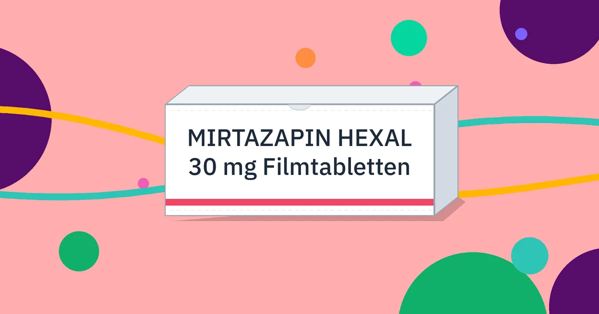 Symbolbild: Packung mit der Aufschrift MIRTAZAPIN HEXAL 30 mg Filmtabletten (PZN 03393483) – Verfügbarkeit und Bezug in Apotheken in Frankfurt am Main