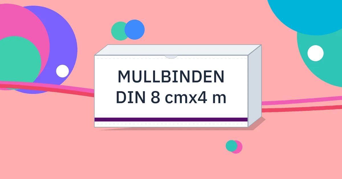 Symbolbild: Packung mit der Aufschrift MULLBINDEN DIN 8 cmx4 m (PZN 03943334) – Verfügbarkeit und Bezug in Apotheken in Frankfurt am Main