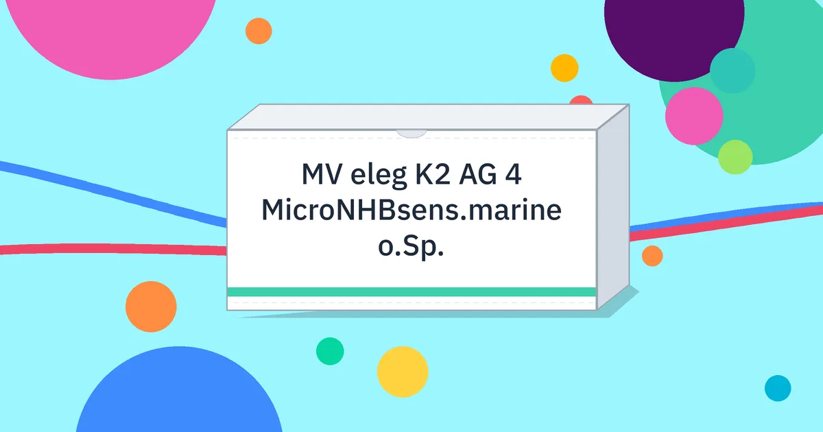 Symbolbild: Packung mit der Aufschrift MV eleg K2 AG 4 MicroNHBsens.marine o.Sp. (PZN 15724459) – Verfügbarkeit und Bezug in Apotheken in Frankfurt am Main