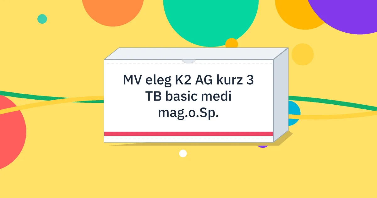Symbolbild: Packung mit der Aufschrift MV eleg K2 AG kurz 3 TB basic medi mag.o.Sp. (PZN 14638717) – Verfügbarkeit und Bezug in Apotheken in Frankfurt am Main