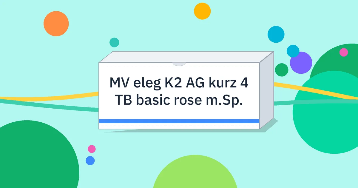 Symbolbild: Packung mit der Aufschrift MV eleg K2 AG kurz 4 TB basic rose m.Sp. (PZN 14698470) – Verfügbarkeit und Bezug in Apotheken in Frankfurt am Main