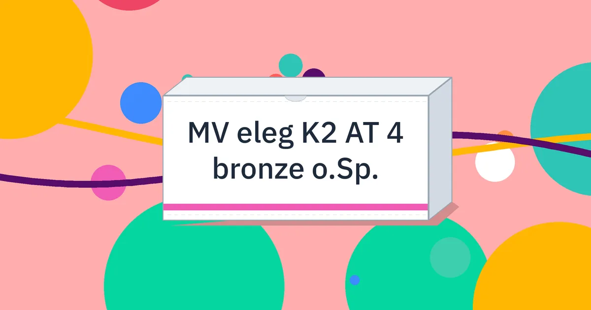 Symbolbild: Packung mit der Aufschrift MV eleg K2 AT 4 bronze o.Sp. (PZN 15284664) – Verfügbarkeit und Bezug in Apotheken in Frankfurt am Main