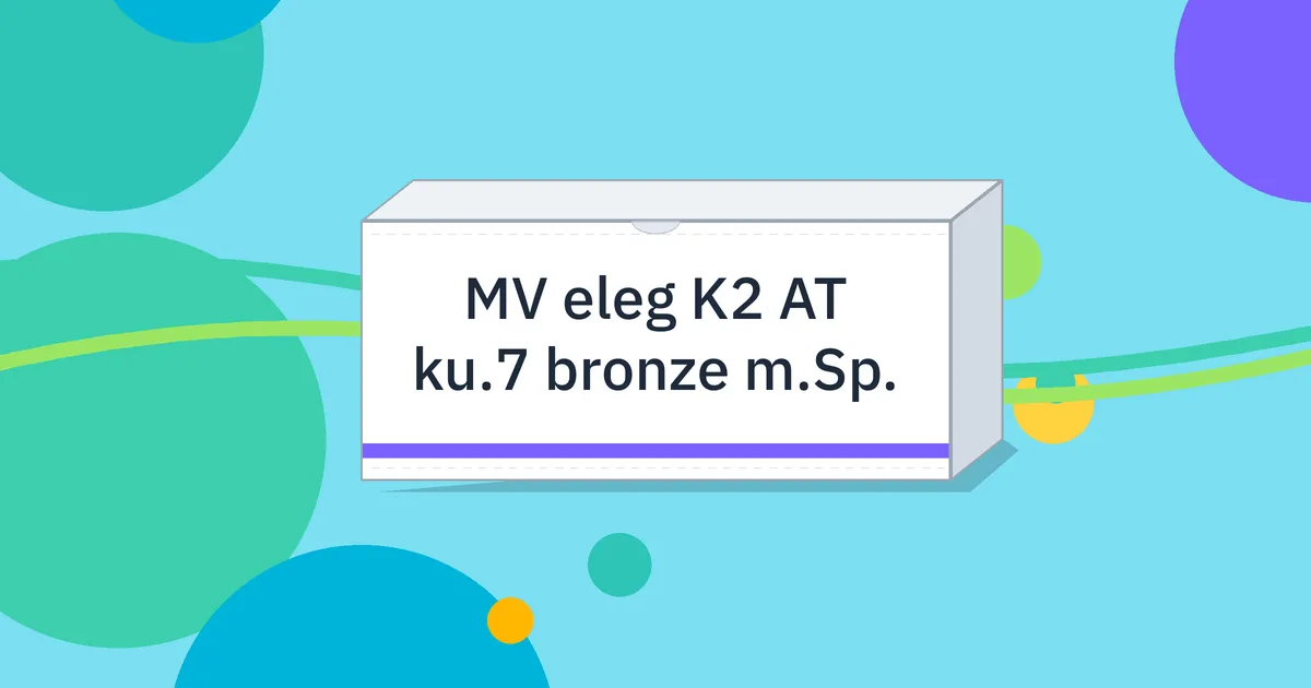 Symbolbild: Packung mit der Aufschrift MV eleg K2 AT ku.7 bronze m.Sp. (PZN 15286953) – Verfügbarkeit und Bezug in Apotheken in Frankfurt am Main