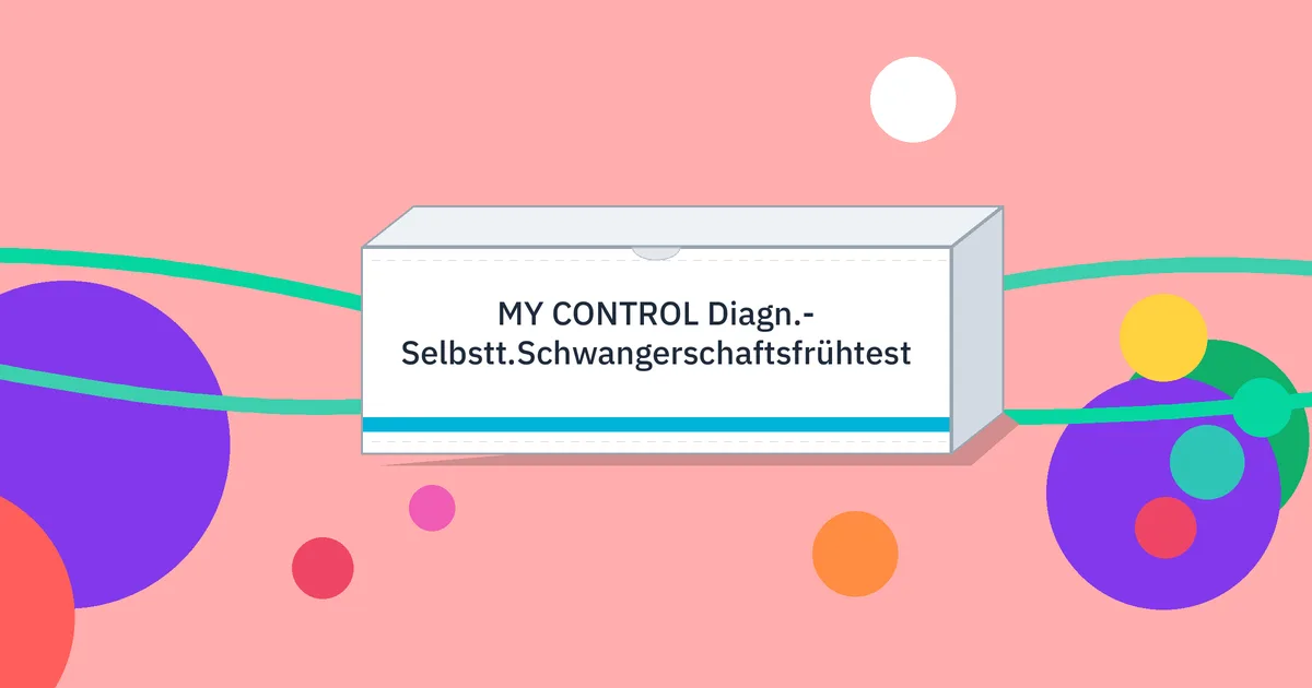 Symbolbild: Packung mit der Aufschrift MY CONTROL Diagn.-Selbstt.Schwangerschaftsfrühtest (PZN 19696286) – Verfügbarkeit und Bezug in Apotheken in Frankfurt am Main