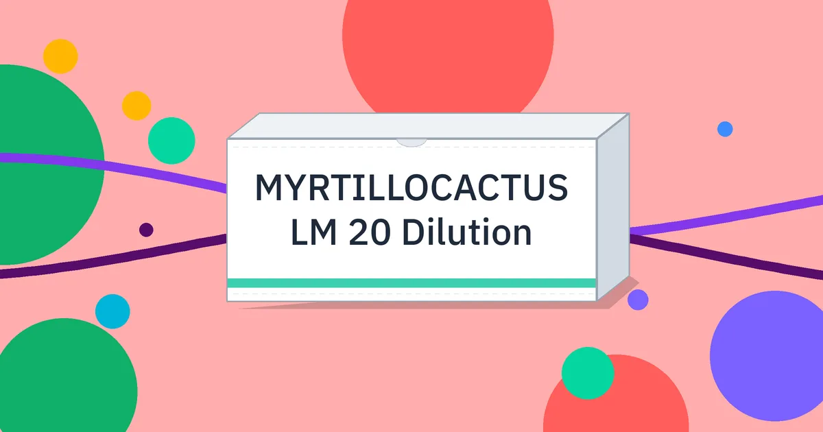 Symbolbild: Packung mit der Aufschrift MYRTILLOCACTUS LM 20 Dilution (PZN 13613141) – Verfügbarkeit und Bezug in Apotheken in Frankfurt am Main