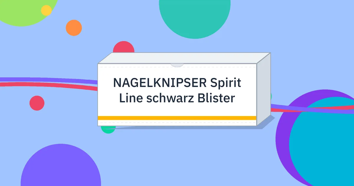Symbolbild: Packung mit der Aufschrift NAGELKNIPSER Spirit Line schwarz Blister (PZN 01575889) – Verfügbarkeit und Bezug in Apotheken in Frankfurt am Main