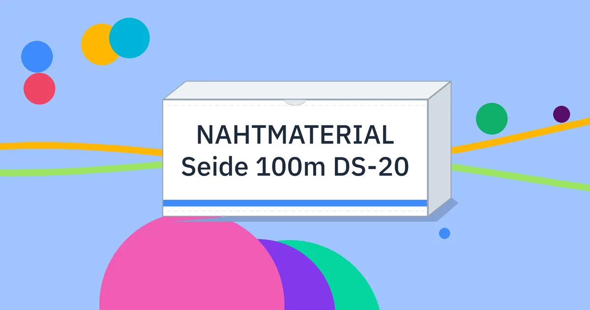 Symbolbild: Packung mit der Aufschrift NAHTMATERIAL Seide 100m DS-20 (PZN 04776915) – Verfügbarkeit und Bezug in Apotheken in Frankfurt am Main