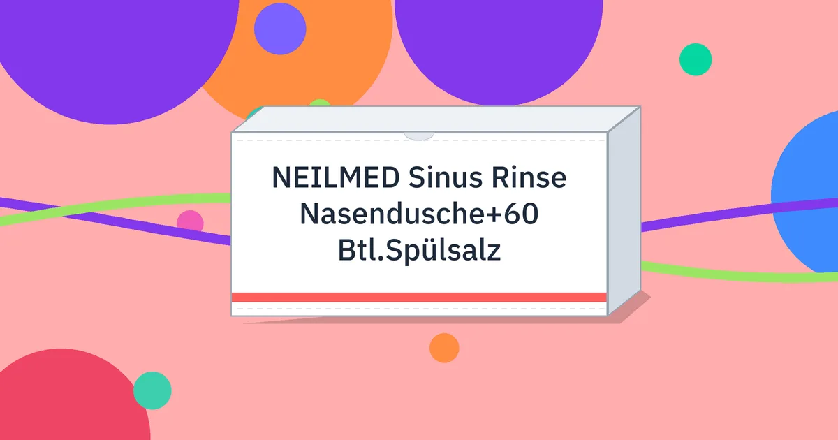 Symbolbild: Packung mit der Aufschrift NEILMED Sinus Rinse Nasendusche+60 Btl.Spülsalz (PZN 15297276) – Verfügbarkeit und Bezug in Apotheken in Frankfurt am Main