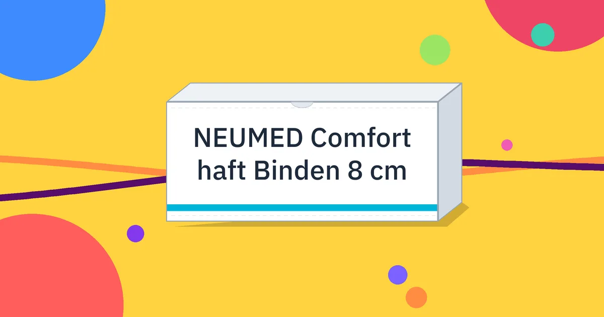 Symbolbild: Packung mit der Aufschrift NEUMED Comfort haft Binden 8 cm (PZN 00802892) – Verfügbarkeit und Bezug in Apotheken in Frankfurt am Main