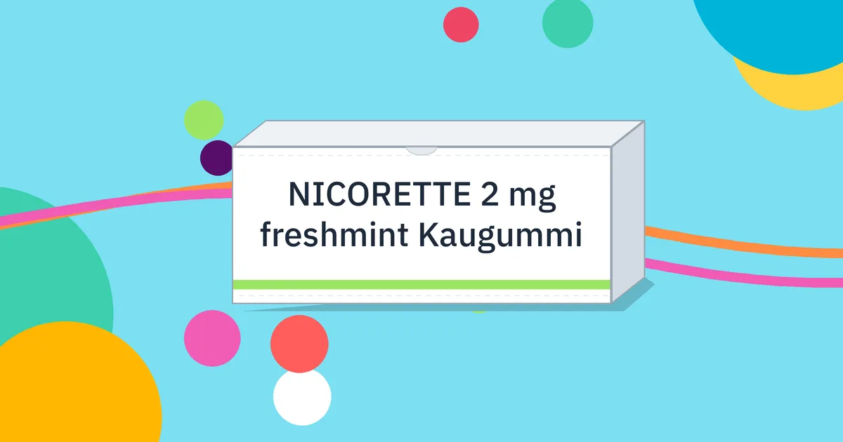 Symbolbild: Packung mit der Aufschrift NICORETTE 2 mg freshmint Kaugummi (PZN 06680071) – Verfügbarkeit und Bezug in Apotheken in Frankfurt am Main
