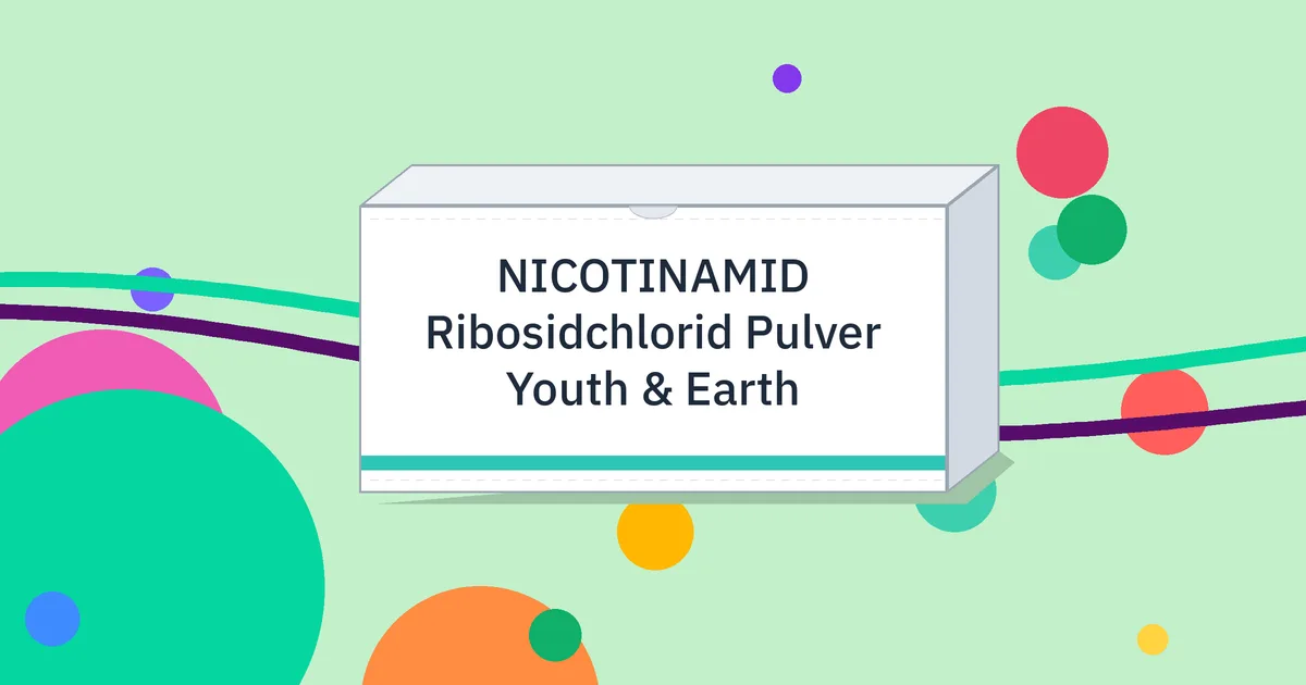 Symbolbild: Packung mit der Aufschrift NICOTINAMID Ribosidchlorid Pulver Youth & Earth (PZN 16867876) – Verfügbarkeit und Bezug in Apotheken in Frankfurt am Main
