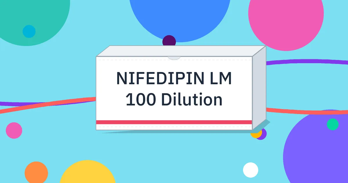 Symbolbild: Packung mit der Aufschrift NIFEDIPIN LM 100 Dilution (PZN 12969829) – Verfügbarkeit und Bezug in Apotheken in Frankfurt am Main