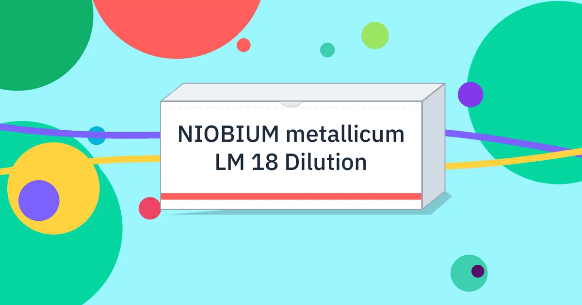 Symbolbild: Packung mit der Aufschrift NIOBIUM metallicum LM 18 Dilution (PZN 13619184) – Verfügbarkeit und Bezug in Apotheken in Frankfurt am Main