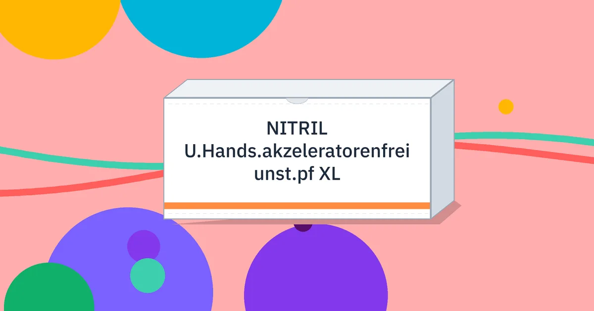 Symbolbild: Packung mit der Aufschrift NITRIL U.Hands.akzeleratorenfrei unst.pf XL (PZN 11267120) – Verfügbarkeit und Bezug in Apotheken in Frankfurt am Main