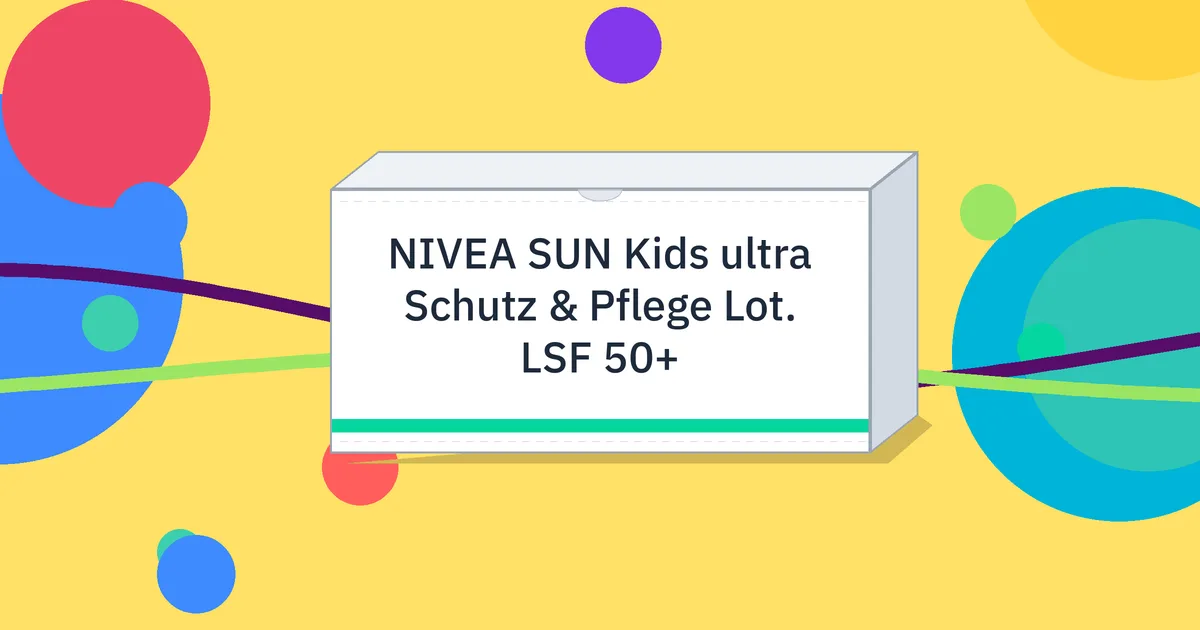 Symbolbild: Packung mit der Aufschrift NIVEA SUN Kids ultra Schutz & Pflege Lot. LSF 50+ (PZN 19494973) – Verfügbarkeit und Bezug in Apotheken in Frankfurt am Main