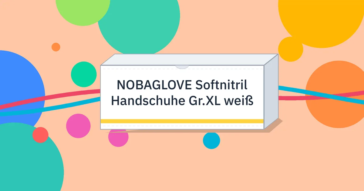 Symbolbild: Packung mit der Aufschrift NOBAGLOVE Softnitril Handschuhe Gr.XL weiß (PZN 10100205) – Verfügbarkeit und Bezug in Apotheken in Frankfurt am Main