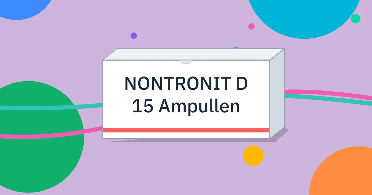 Symbolbild: Packung mit der Aufschrift NONTRONIT D 15 Ampullen (PZN 01624665) – Verfügbarkeit und Bezug in Apotheken in Frankfurt am Main
