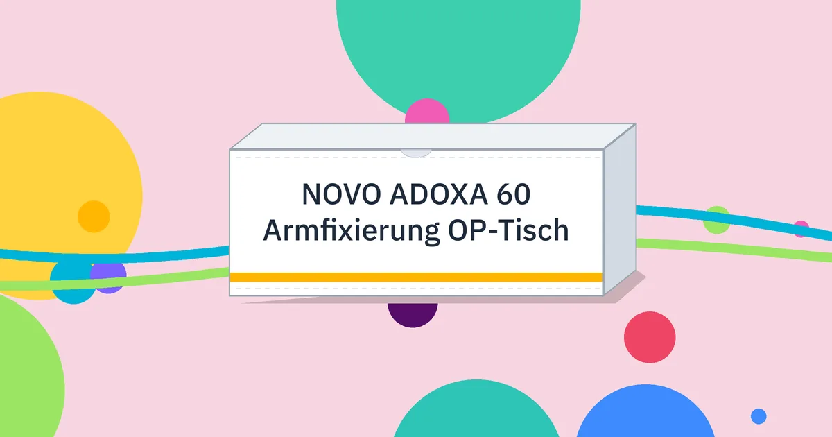Symbolbild: Packung mit der Aufschrift NOVO ADOXA 60 Armfixierung OP-Tisch (PZN 19335080) – Verfügbarkeit und Bezug in Apotheken in Frankfurt am Main