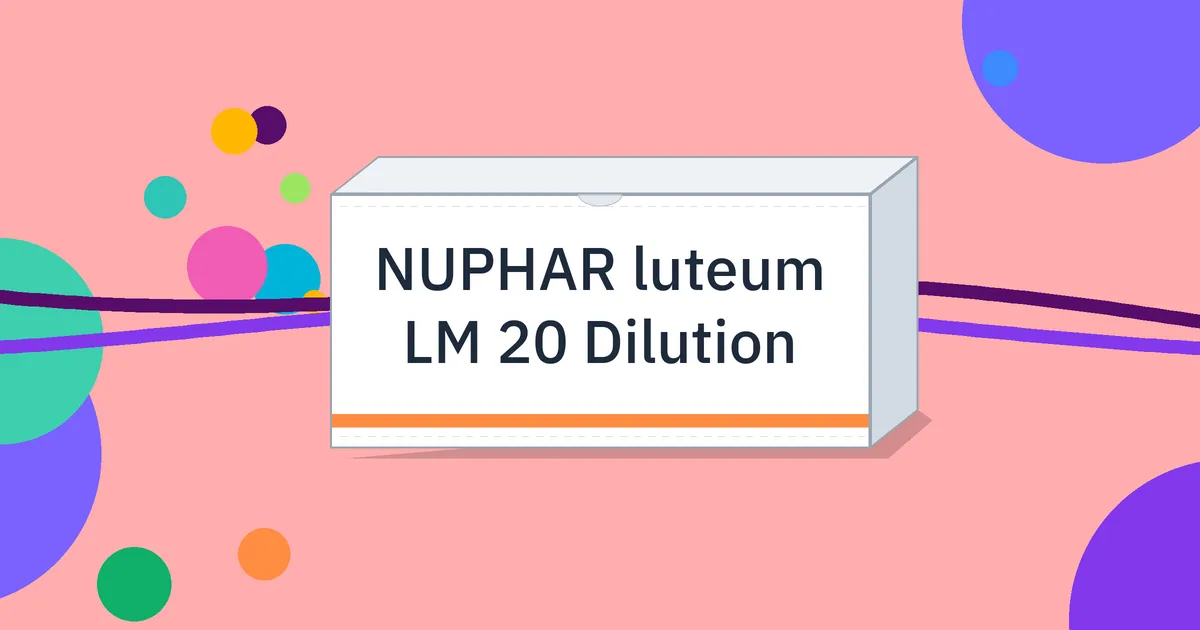 Symbolbild: Packung mit der Aufschrift NUPHAR luteum LM 20 Dilution (PZN 13620595) – Verfügbarkeit und Bezug in Apotheken in Frankfurt am Main