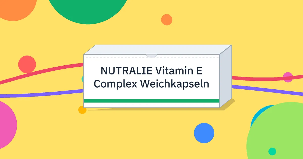 Symbolbild: Packung mit der Aufschrift NUTRALIE Vitamin E Complex Weichkapseln (PZN 18408109) – Verfügbarkeit und Bezug in Apotheken in Frankfurt am Main