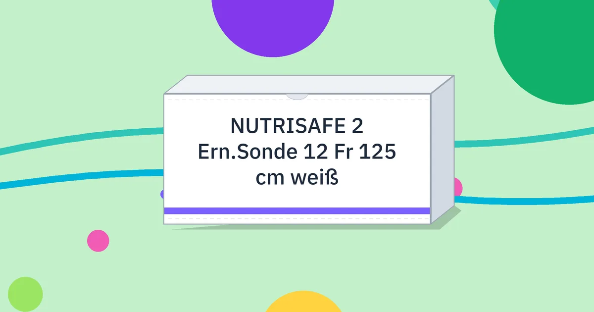 Symbolbild: Packung mit der Aufschrift NUTRISAFE 2 Ern.Sonde 12 Fr 125 cm weiß (PZN 06847401) – Verfügbarkeit und Bezug in Apotheken in Frankfurt am Main