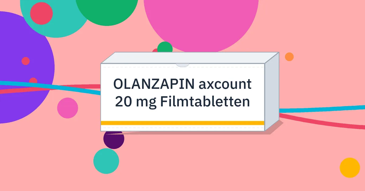 Symbolbild: Packung mit der Aufschrift OLANZAPIN axcount 20 mg Filmtabletten (PZN 10522188) – Verfügbarkeit und Bezug in Apotheken in Frankfurt am Main