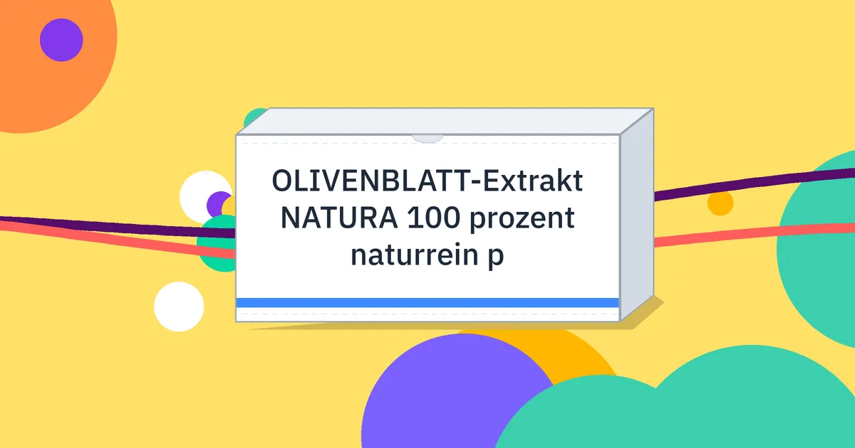 Symbolbild: Packung mit der Aufschrift OLIVENBLATT-Extrakt NATURA 100 prozent naturrein p (PZN 10357588) – Verfügbarkeit und Bezug in Apotheken in Frankfurt am Main