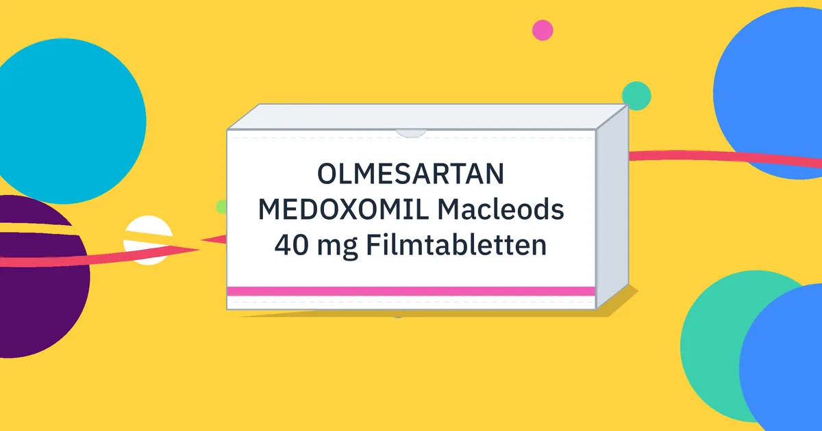 Symbolbild: Packung mit der Aufschrift OLMESARTAN MEDOXOMIL Macleods 40 mg Filmtabletten (PZN 18360207) – Verfügbarkeit und Bezug in Apotheken in Frankfurt am Main