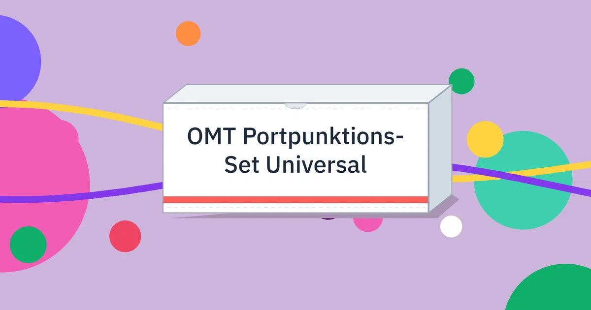 Symbolbild: Packung mit der Aufschrift OMT Portpunktions-Set Universal (PZN 18130559) – Verfügbarkeit und Bezug in Apotheken in Frankfurt am Main