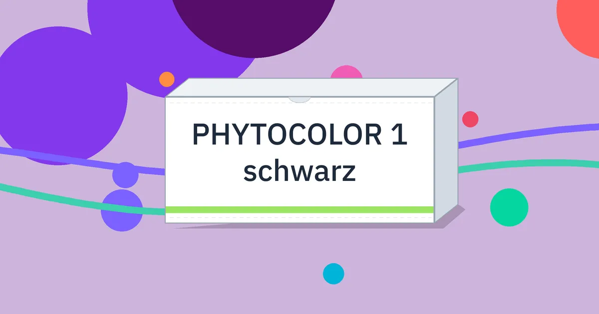 Symbolbild: Packung mit der Aufschrift PHYTOCOLOR 1 schwarz (PZN 18427940) – Verfügbarkeit und Bezug in Apotheken in Frankfurt am Main