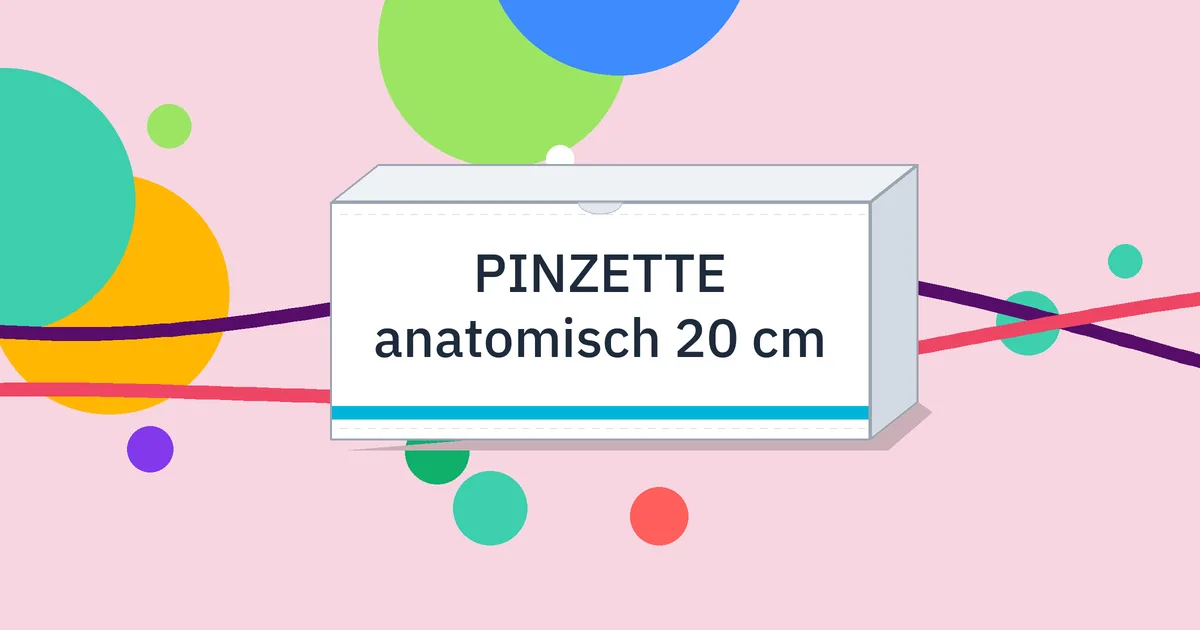 Symbolbild: Packung mit der Aufschrift PINZETTE anatomisch 20 cm (PZN 01735086) – Verfügbarkeit und Bezug in Apotheken in Frankfurt am Main